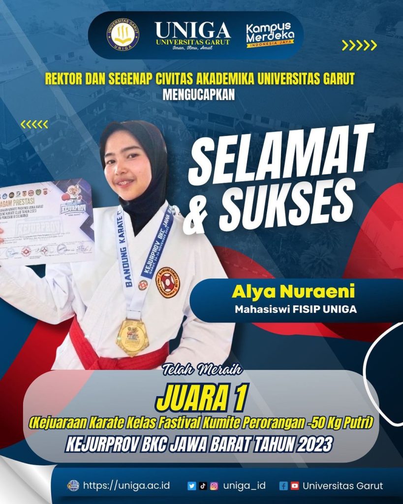 Mahasiswi FISIP UNIGA Sukses Meraih Juara 1 Kejuaraan Karate Perorangan 50-KG Putri ...