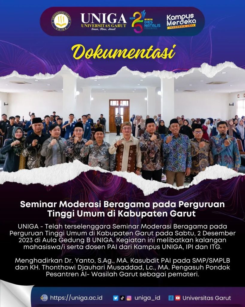 Seminar Moderasi Beragama Pada Perguruan Tinggi Umum di Kabupaten Garut – Universitas Garut
